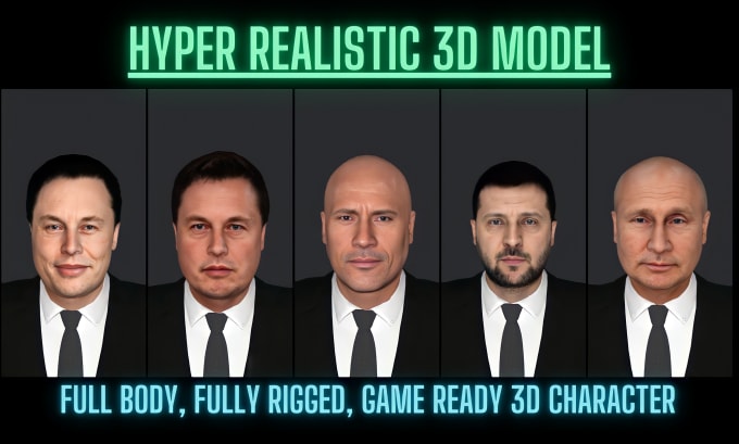 Create hyper realistic character for unity, unreal engine or metahuman ...
