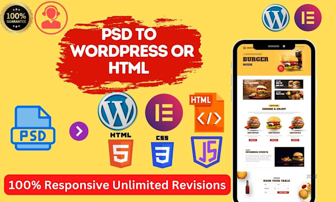 Convert psd to wordpress or html responsive website by Wa_hafijur | Fiverr