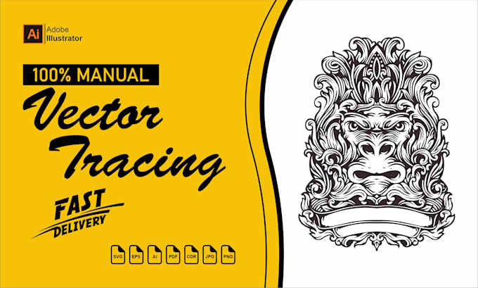 Do manual vector tracing, redraw or recreate logo, raster to vector by Ninjadesigner25 | Fiverr