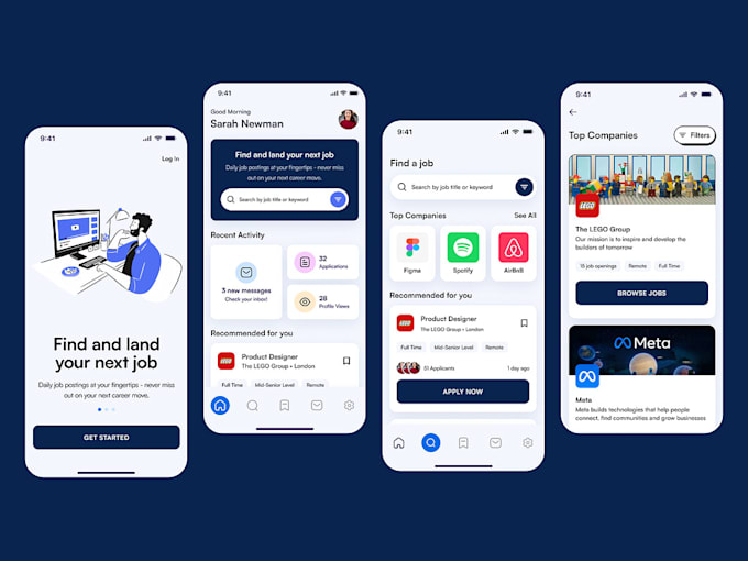 Develop custom job board portal app, ui ux recruitment portal app, job ...