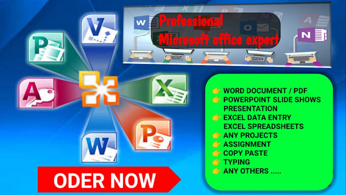 Do any type of work, project on microsoft office word, powerpoint, excel data by Kalharastudio ...
