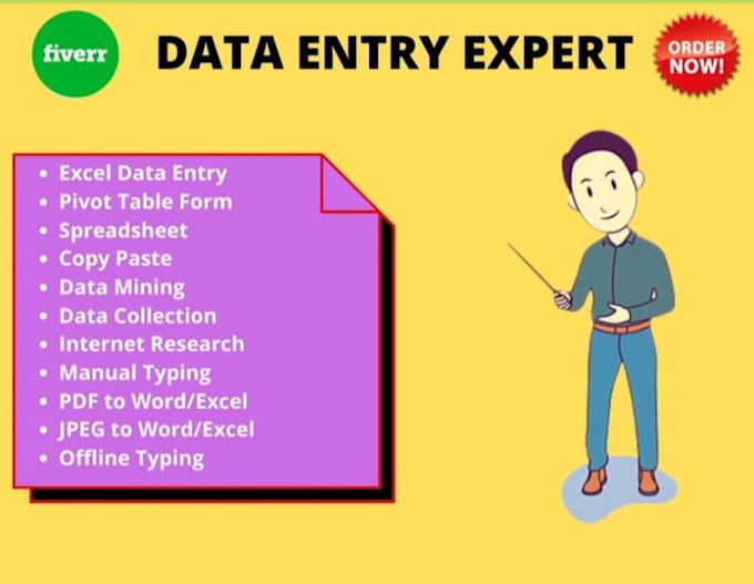 Data entry, typing, ms excel, word, ms office, , spreadsheet, dashboard, web by Data_entry_vba ...