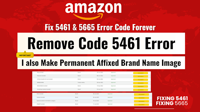 Fix listing errors codes 5665, 5461 for amazon brand approval by ...