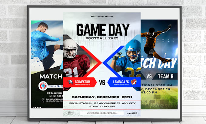 Design high quality sports poster or flyer for you by Alaudinkawari12 ...