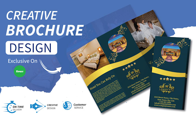 Design bifold, flyer, pamphlet, leaflet, company profile, trifold ...