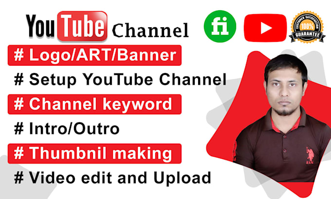 Create a youtube channel, logo banner, seo keywords, and yt manager by ...