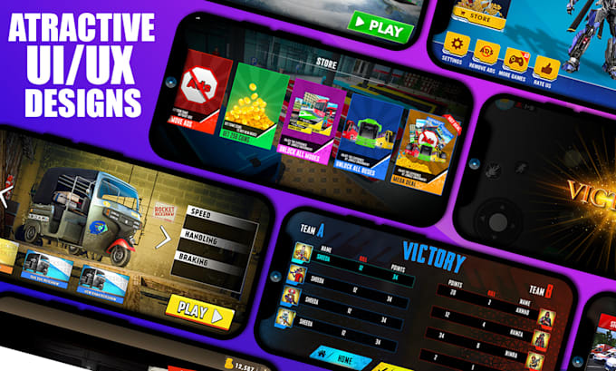 Create immersive game ui ux for pc and mobile by Uzairawan001 | Fiverr