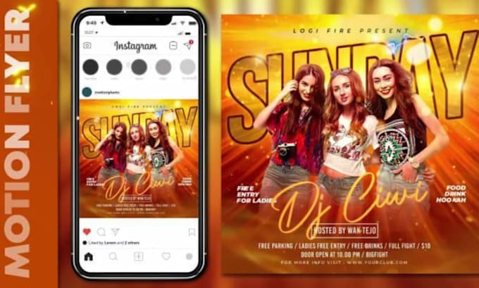 Create motion animated party event product sports flyer video motion ...