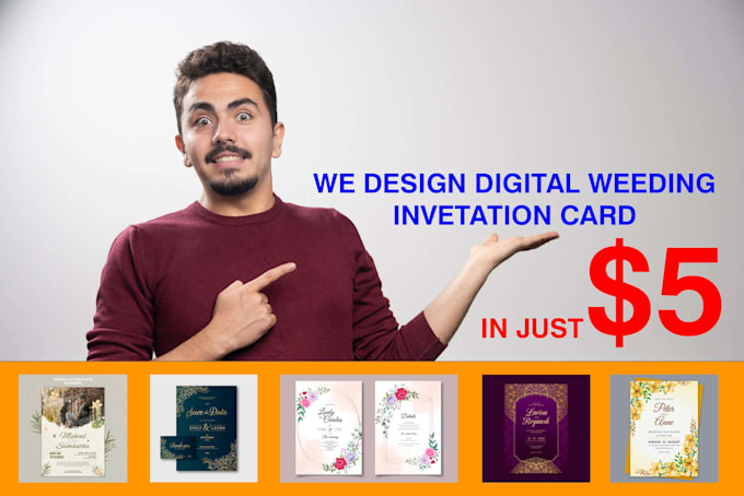 Design digital invetation wedding cards by Mukulkumawat933 | Fiverr