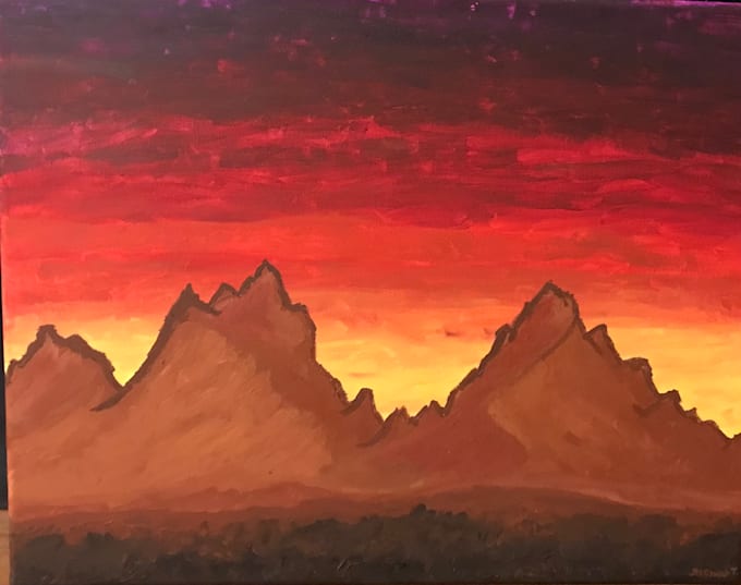 Physically paint mountain landscape art or abstract art by Jeremiaht ...