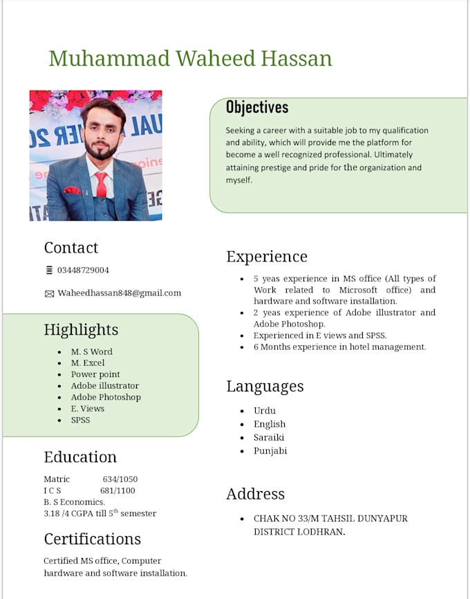 Do resume writing and cv making by Waherdmalik | Fiverr