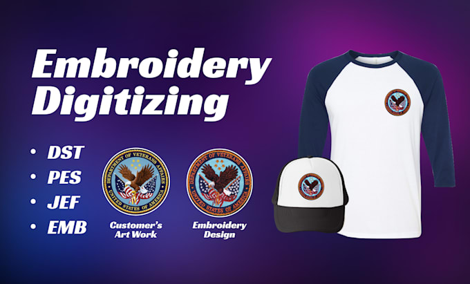 Convert logo artwork into embroidery digitizing in 2 hours by ...