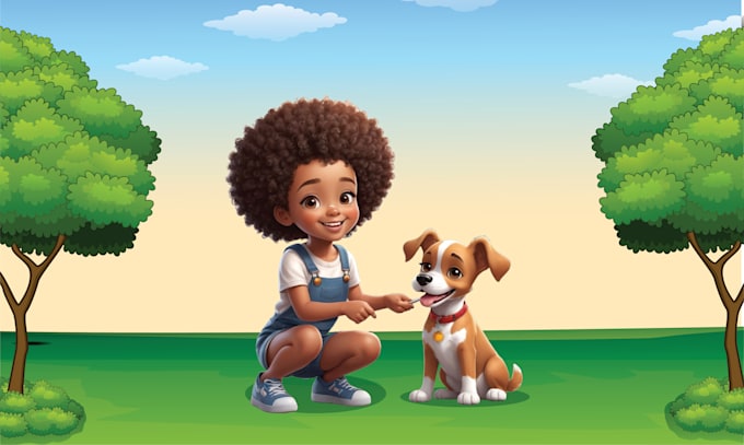 Draw african american children story book illustration by Nadeem_writes ...