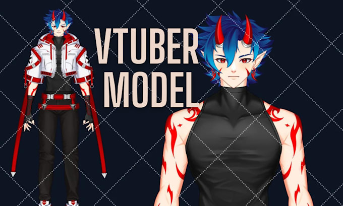 Draw and rig custom 2d vtuber model live2d model anime for 2d pngtuber ...