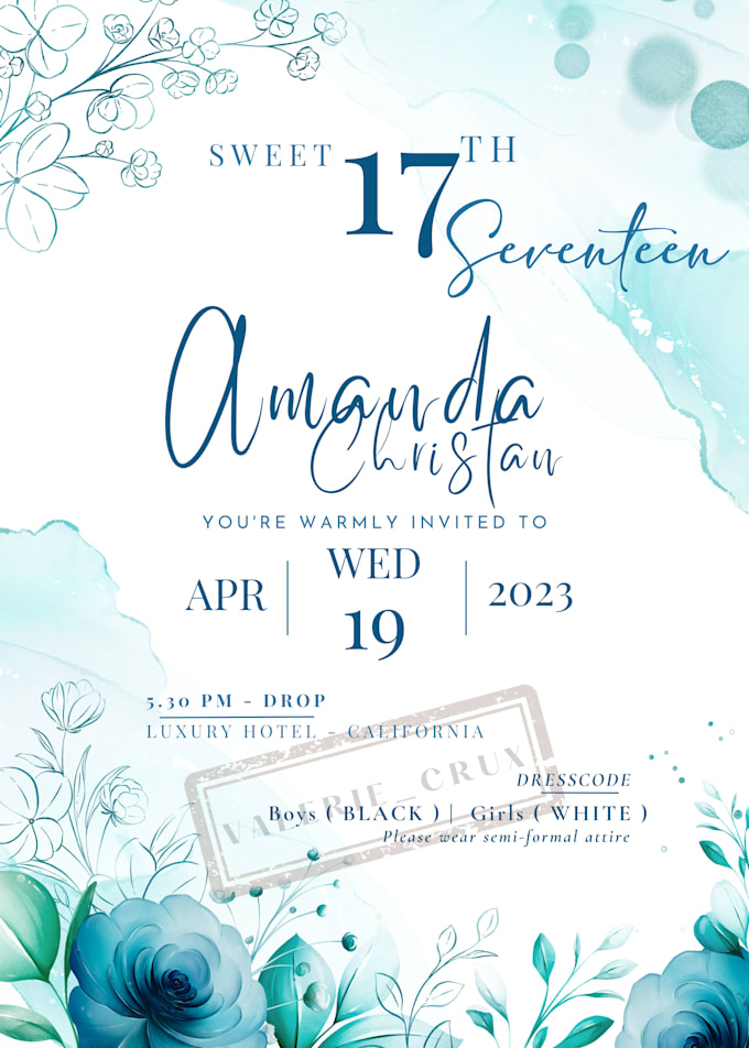 Make your dream invitation card by Valerie_crux | Fiverr