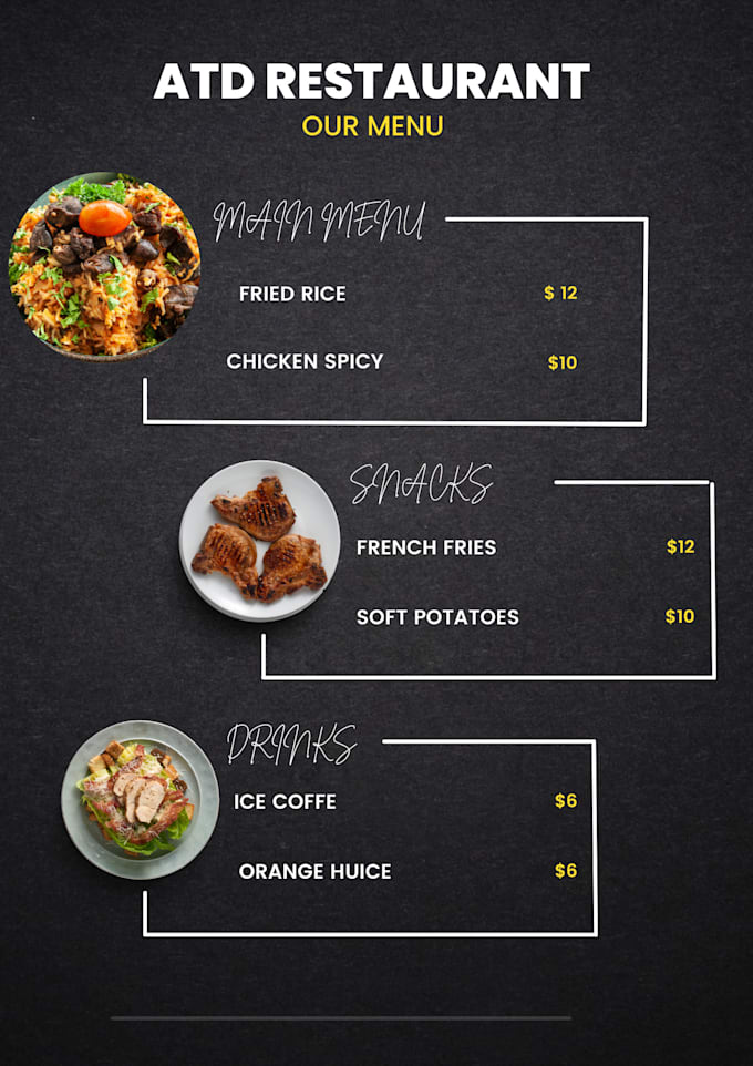 Do restaurant menu card design by Zimbiff | Fiverr