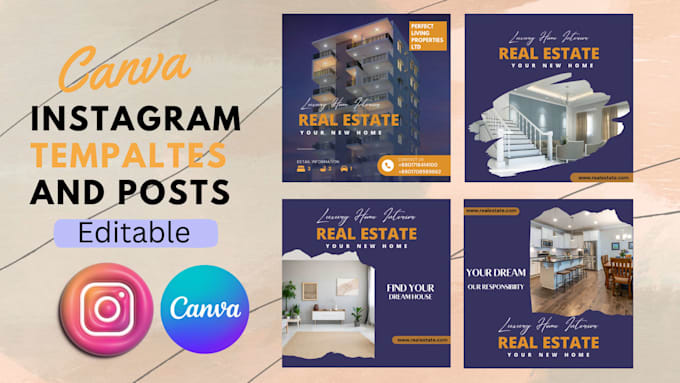 Create editable canva templates and instagram post design for an ...