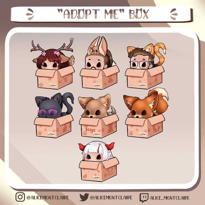 Draw your customized character in a box by Alicemontclaire | Fiverr