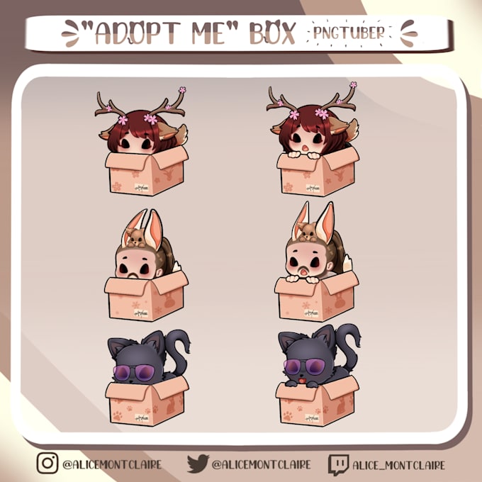 Draw your pngtuber adopt me box by Alicemontclaire | Fiverr