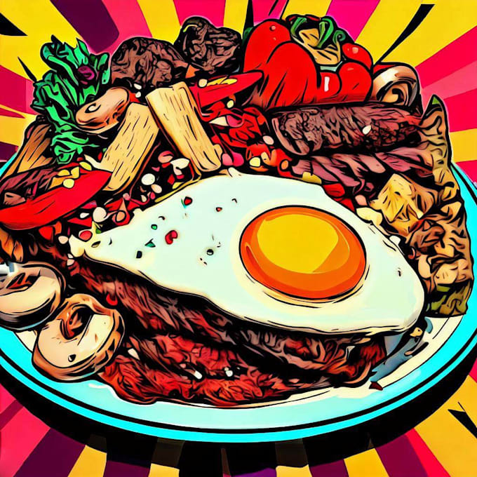 Make food pop art of your food by Leston_mn | Fiverr