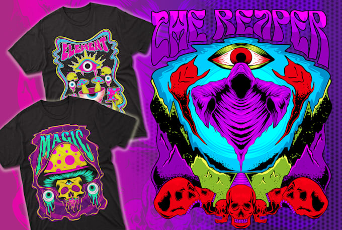 Design trippy psychedelic grunge edgy y2k for t shirt by Baharvisual ...