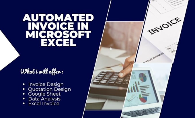 Design automation microsoft excel invoice,invoice design, by Saharwaseem520 | Fiverr
