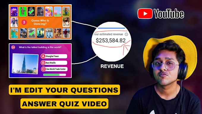 Edit question answer quiz trivia video for youtube channel by Saalim003 | Fiverr