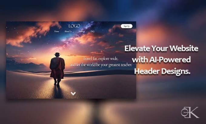 Design a creative website header with ai generated background by ...