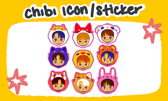 Create a chibi icon, sticker, emote design for you by Cidsworld | Fiverr