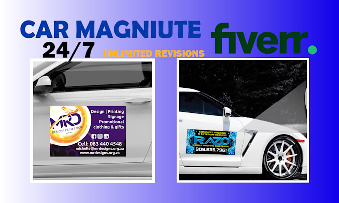 Do custom printable car, truck, vehicle door magnate design for any ...