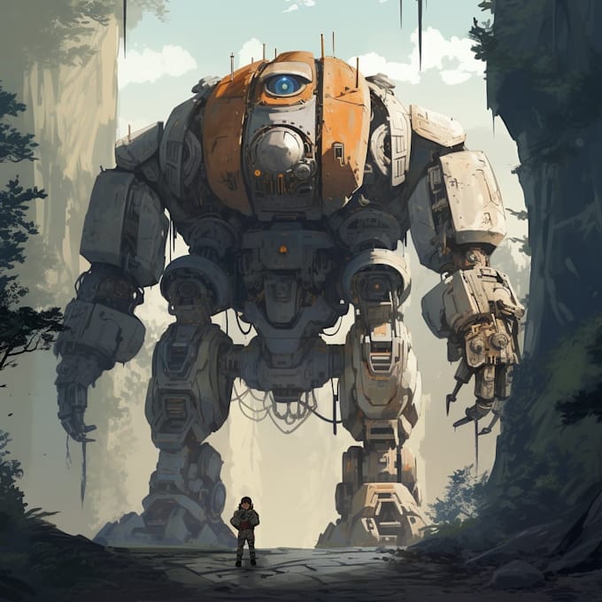 Make a mecha robot design art with my style by Wallaadraam | Fiverr