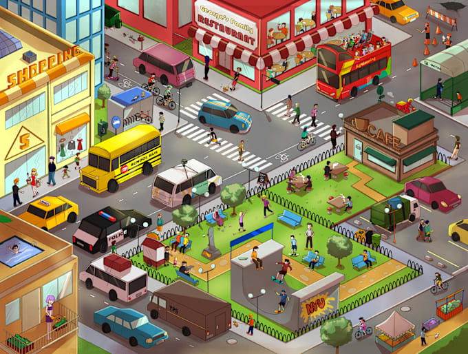 Draw search n find cartoon illustration like where is waldo by Dkeybudy ...