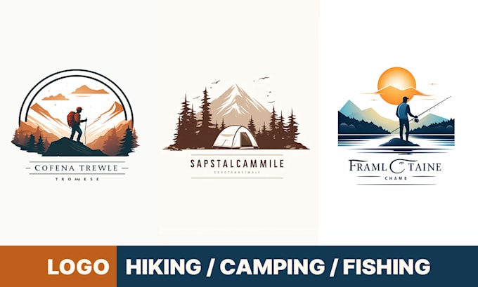 Create logo camping, hiking, fishing using midjourney for your company ...