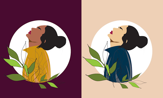 Draw faceless minimalist vector portrait, flat illustration by Umme ...