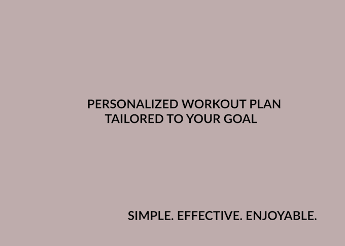 Create your personalized workout plan by Somiii0678 | Fiverr
