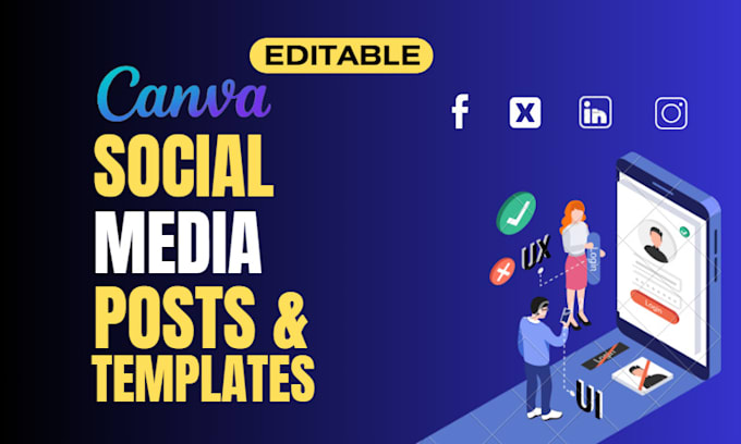 Create editable custom social media posts and ads by Zakiradesigns | Fiverr