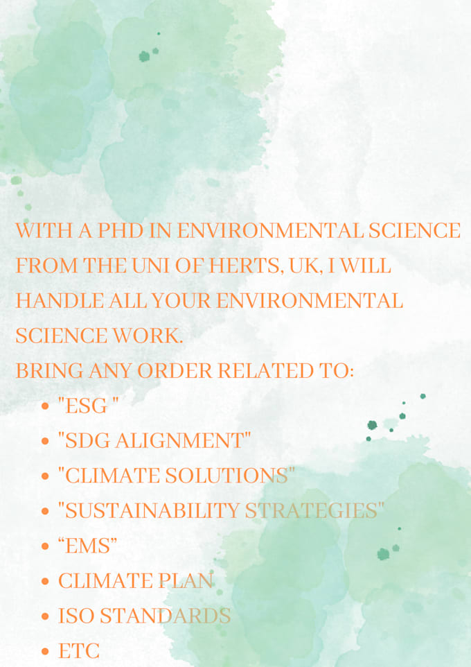 Expertly analyze esg, sdgs, climate, sustainability, ems,csr by Jaykarimi96 | Fiverr