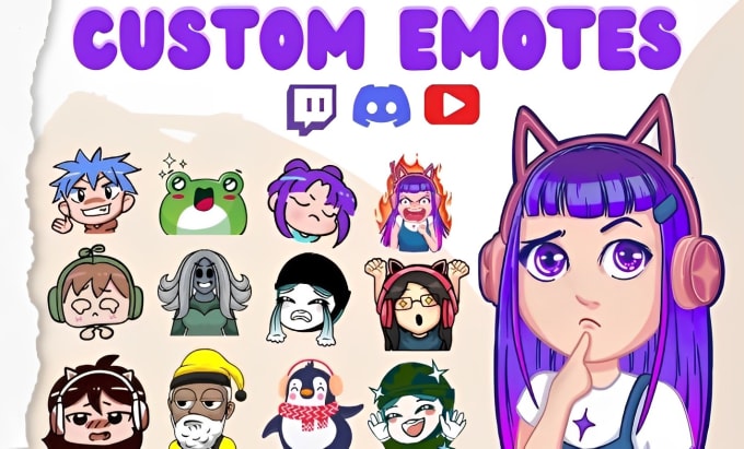 Draw Cute Custom Emotes Or Badges For Twitch Discord And Create