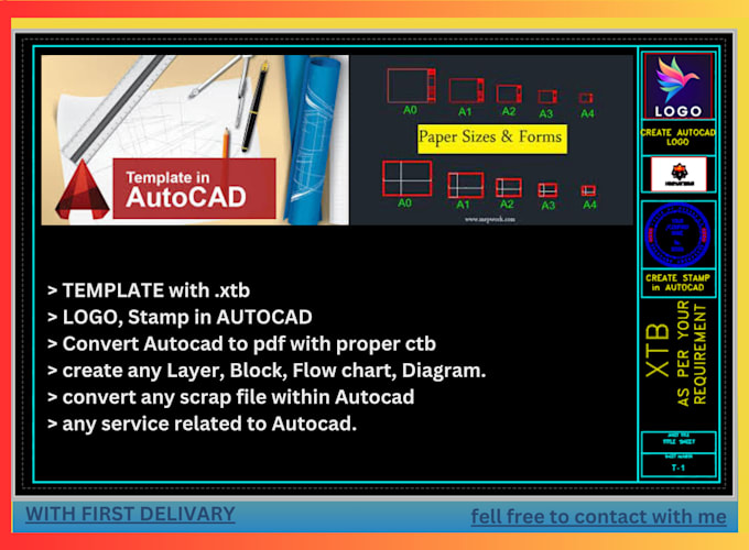 Design autocad template title blocks, logo, stamp by Subhajit1991 | Fiverr