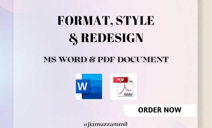 Format, design and edit ms word document by Jiamuzzammil | Fiverr