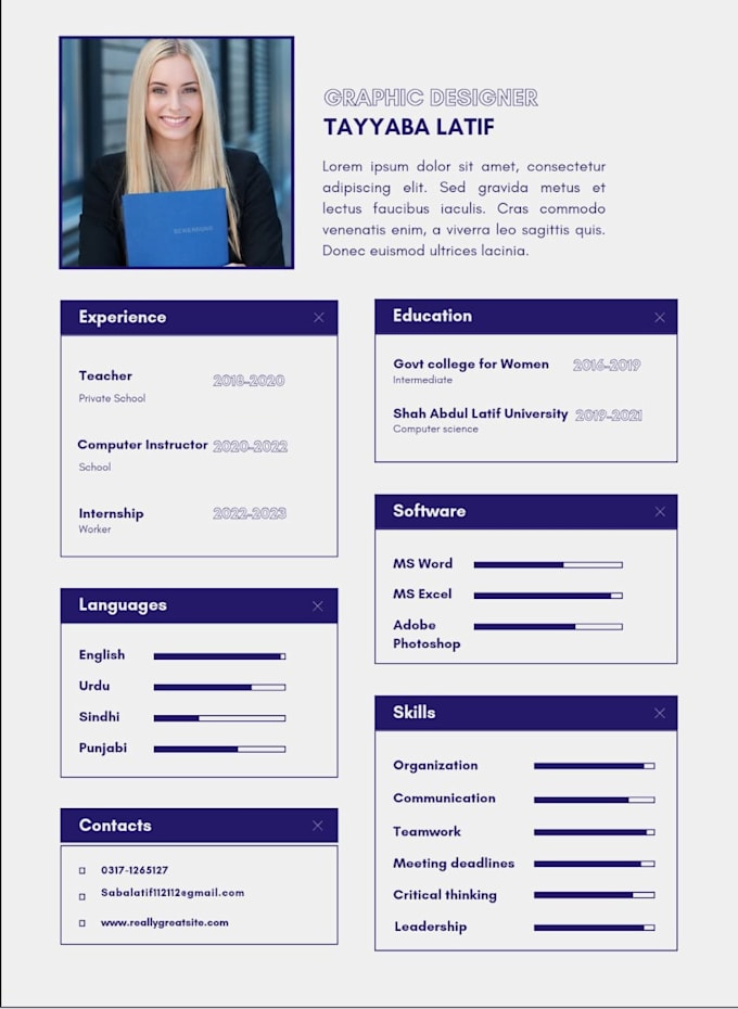 Design cv or resume by Sabalatif112112 | Fiverr
