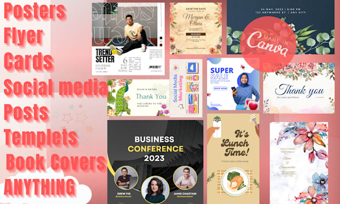 Create unique designs using canva , insta post ,templets, poster , flyer and etc by ...
