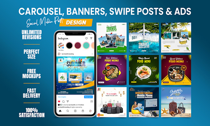 Create attractive social media post, carousel, banner and ads design by ...
