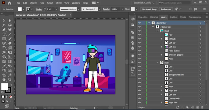 Design and rig puppet for adobe character animator animation by ...