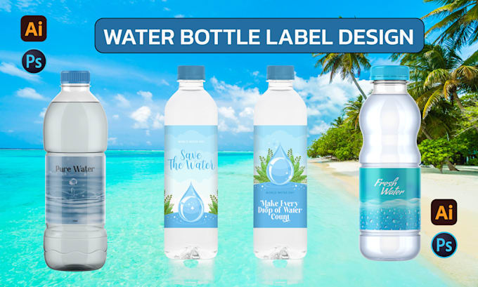 Design water bottle label juice beverage label design by Evablossom1 ...
