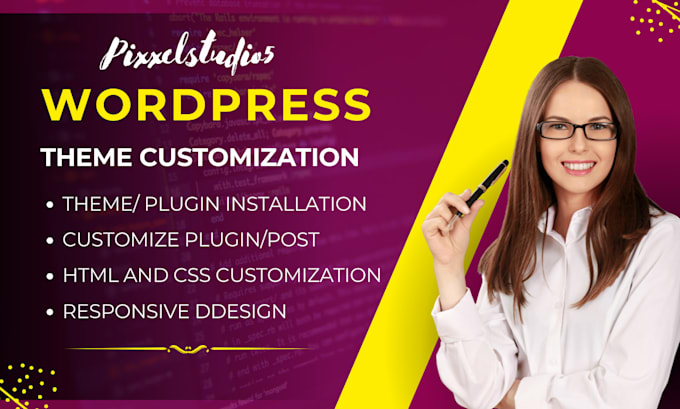 Install wordpress, customize theme plugin professional website design wordpress by Pixxelstudio5 ...