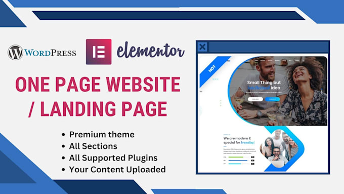 Create one page website or a landing page design by Excelbizz | Fiverr