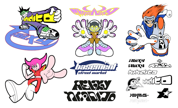 Make y2k designs, including typo, characters, and icon by Kurobacon ...