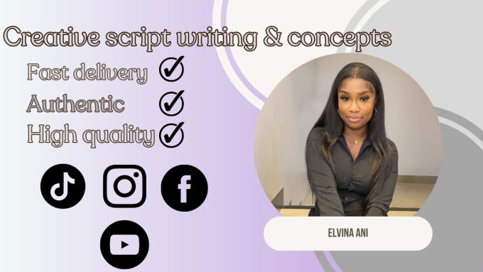Write engaging scripts for ugc videos, tiktok and reels by Ugcelvs | Fiverr Write engaging scripts for ugc videos, tiktok and reels by Ugcelvs | Fiverr