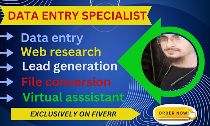 Do accurate data entry copy paste web research and expert by Nomann0010 | Fiverr